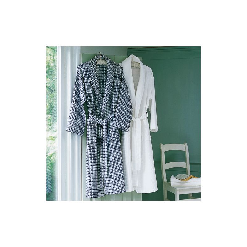 Waffle Robe Blue and White Large