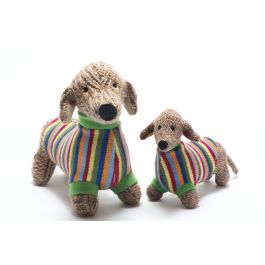 Knitted Sausage Dog Soft Toy