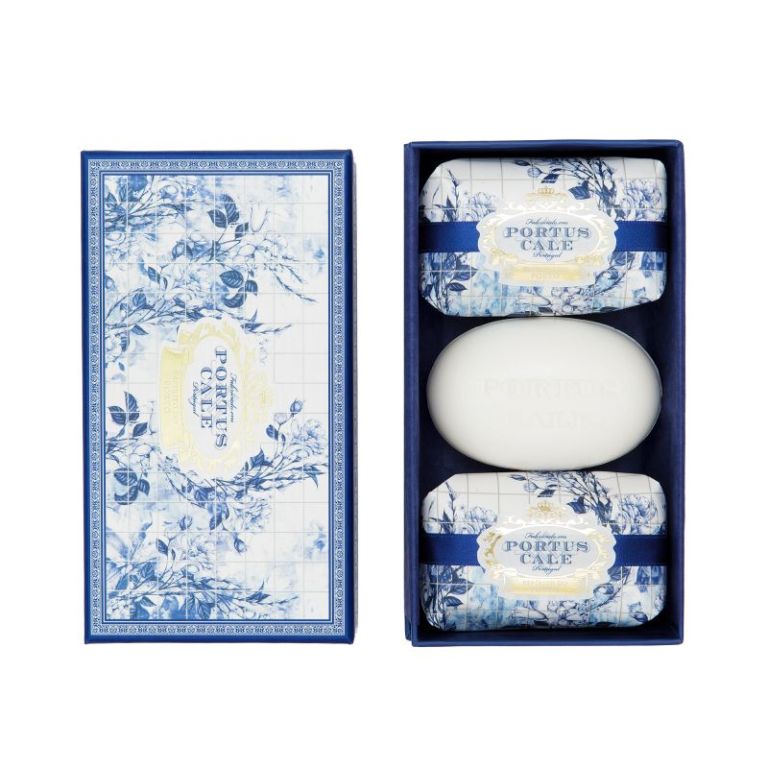 Portus Cale Gold and Blue Soap Set 3 x 150g