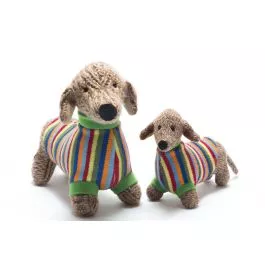 Knitted Sausage Dog Soft Toy